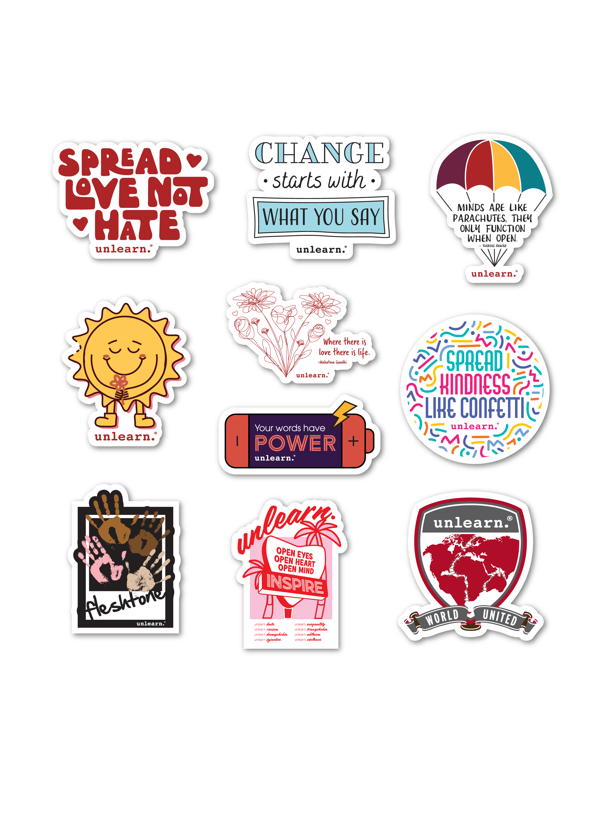 Sticker Pack 4 - 10 Die-cut Stickers – unlearn.